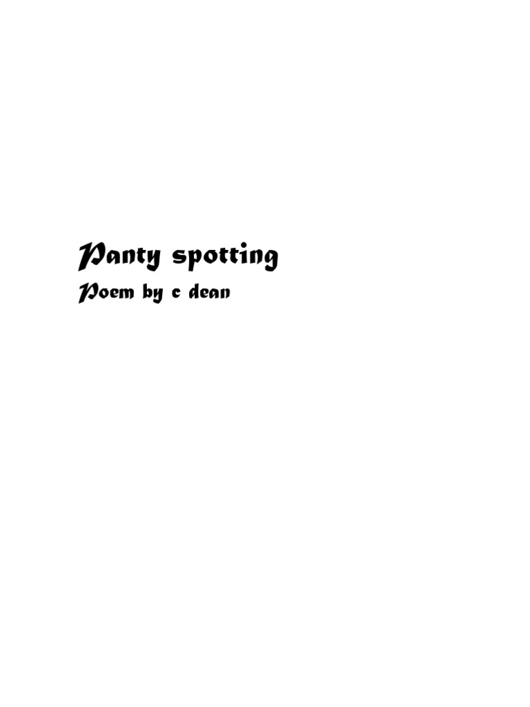 Panty Spotting-Erotic Poetry | PDF | Plants | Leisure