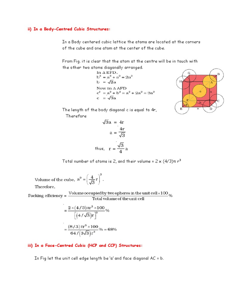 Body-Centered Cubic Unit Cell Volume | PDF