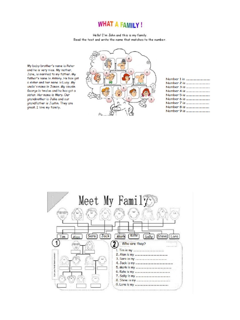 Family Members Vocabulary Worksheet | PDF