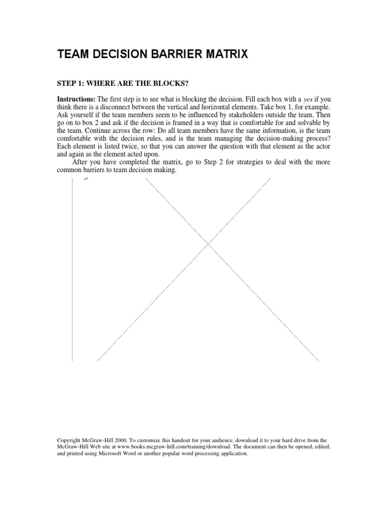 Team Decision Barrier Matrix | PDF