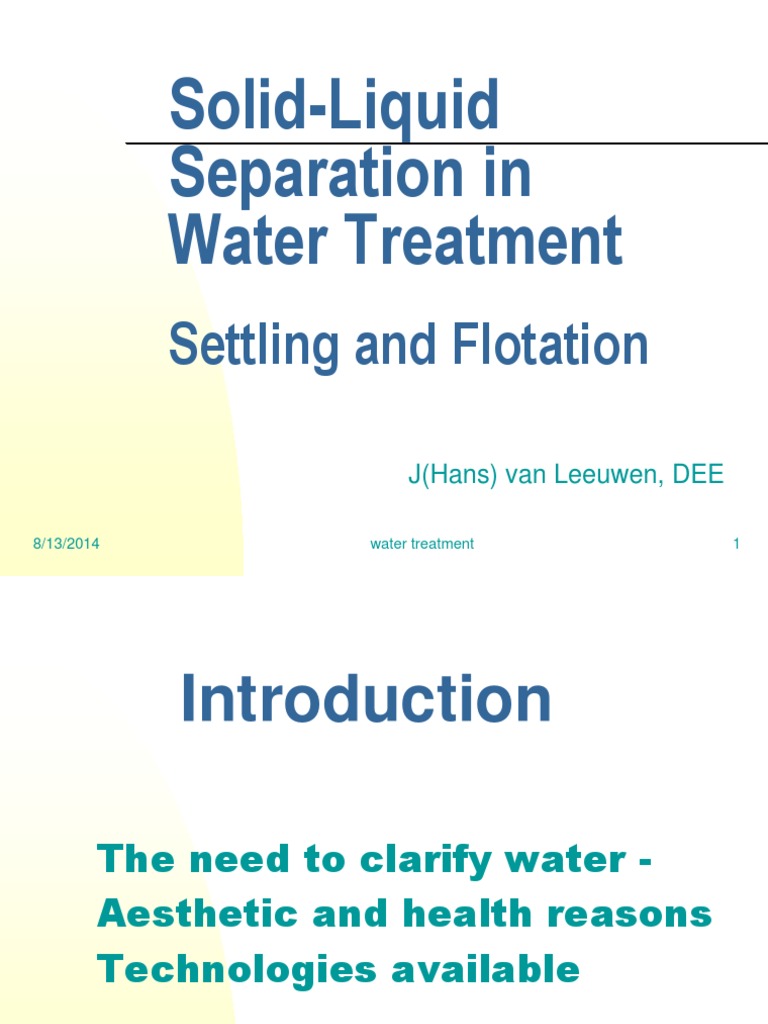 Sedimentation and Flotation | PDF | Buoyancy | Water Purification