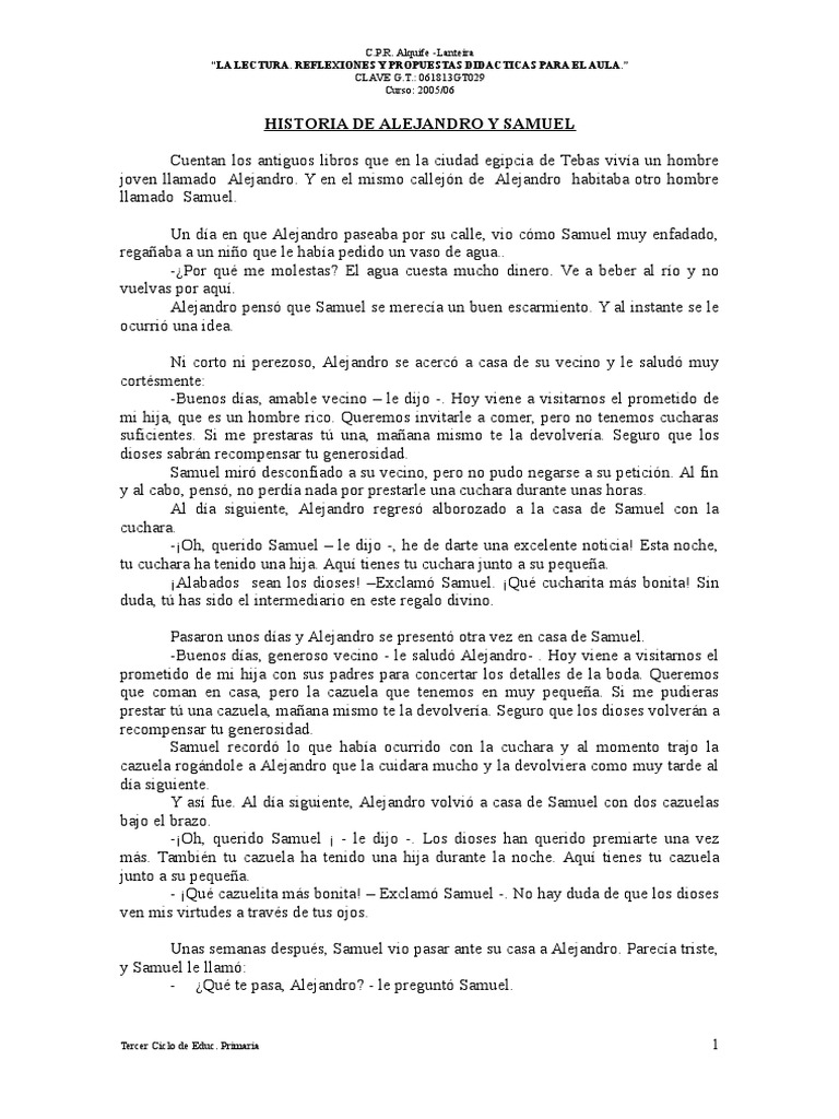 Historia de Alejandro y Samuel | PDF
