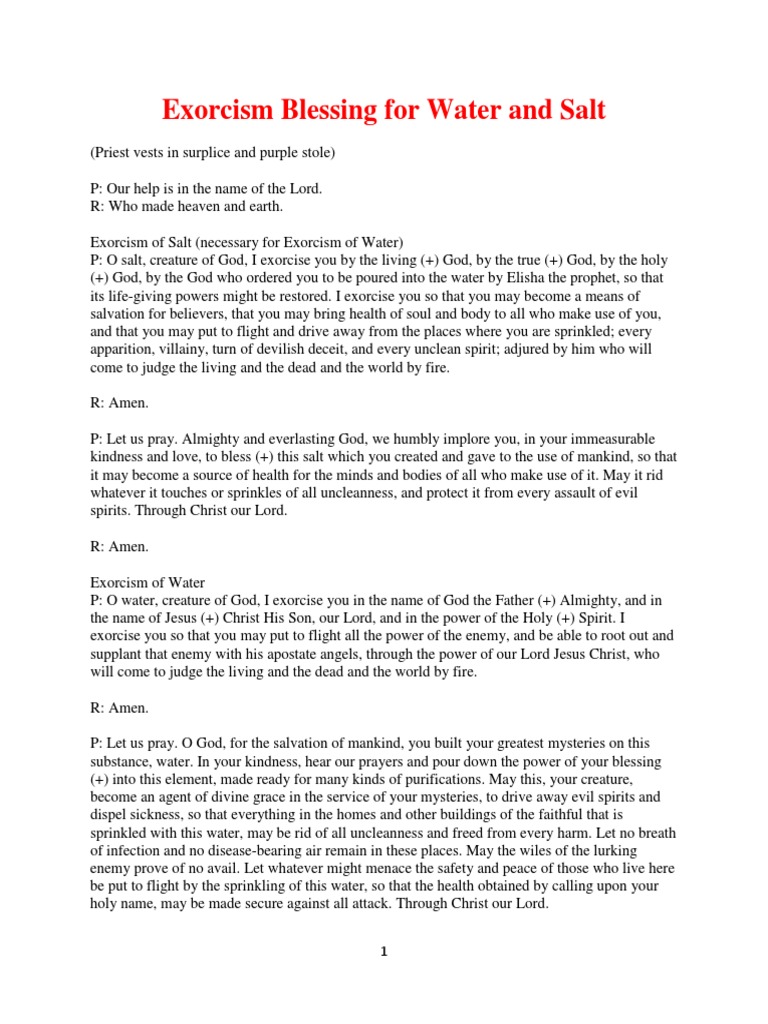 Exorcism Blessing For Water and Salt | PDF | Exorcism | Last Judgment