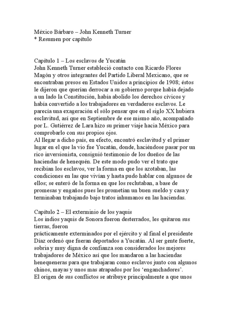 México Bárbaro - John Kenneth Turner | PDF | Esclavitud | México