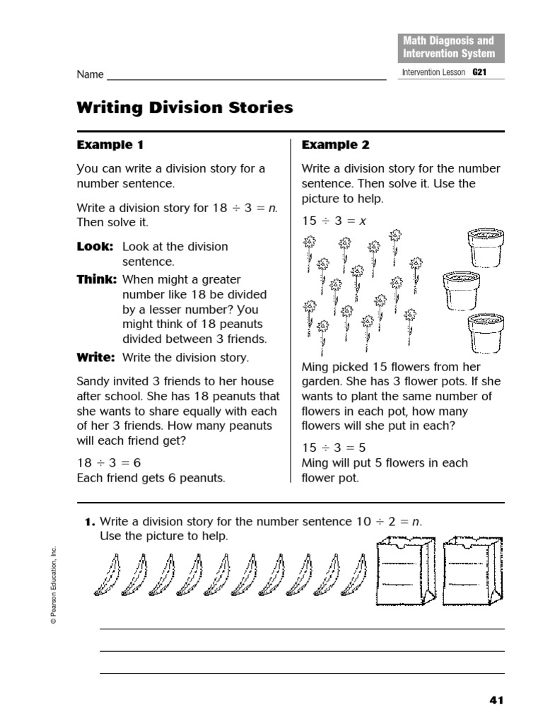 Writing Division Stories Lesson | PDF