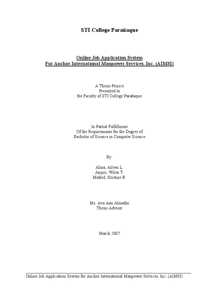 Online Job Application System | PDF | Web Server | Internet & Web