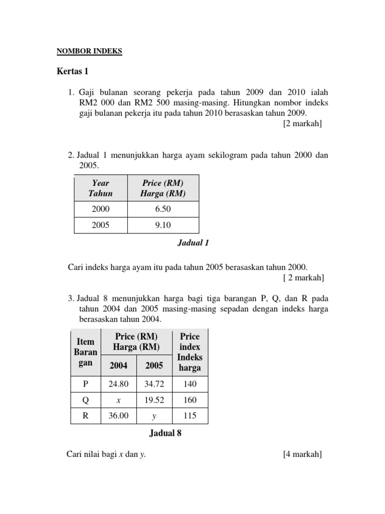 Nombor Indeks | PDF