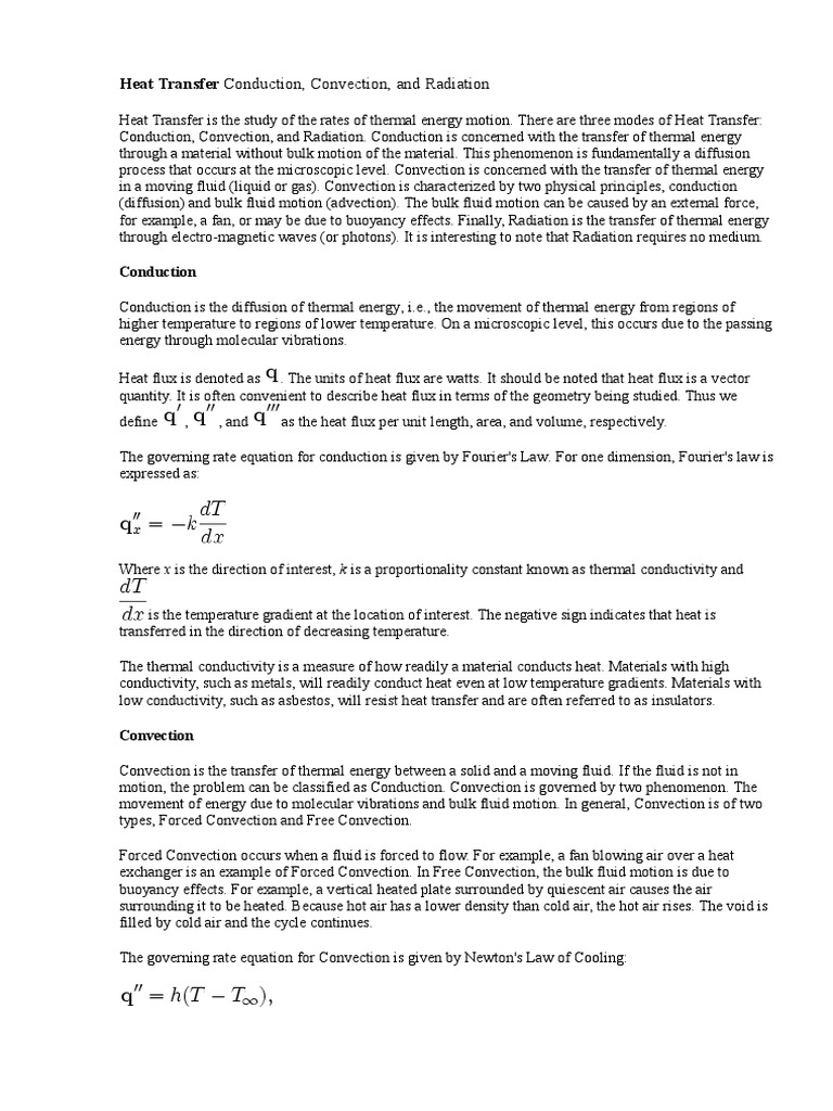 Heat Transfer: Conduction, Convection, Radiation | PDF | Heat Transfer ...