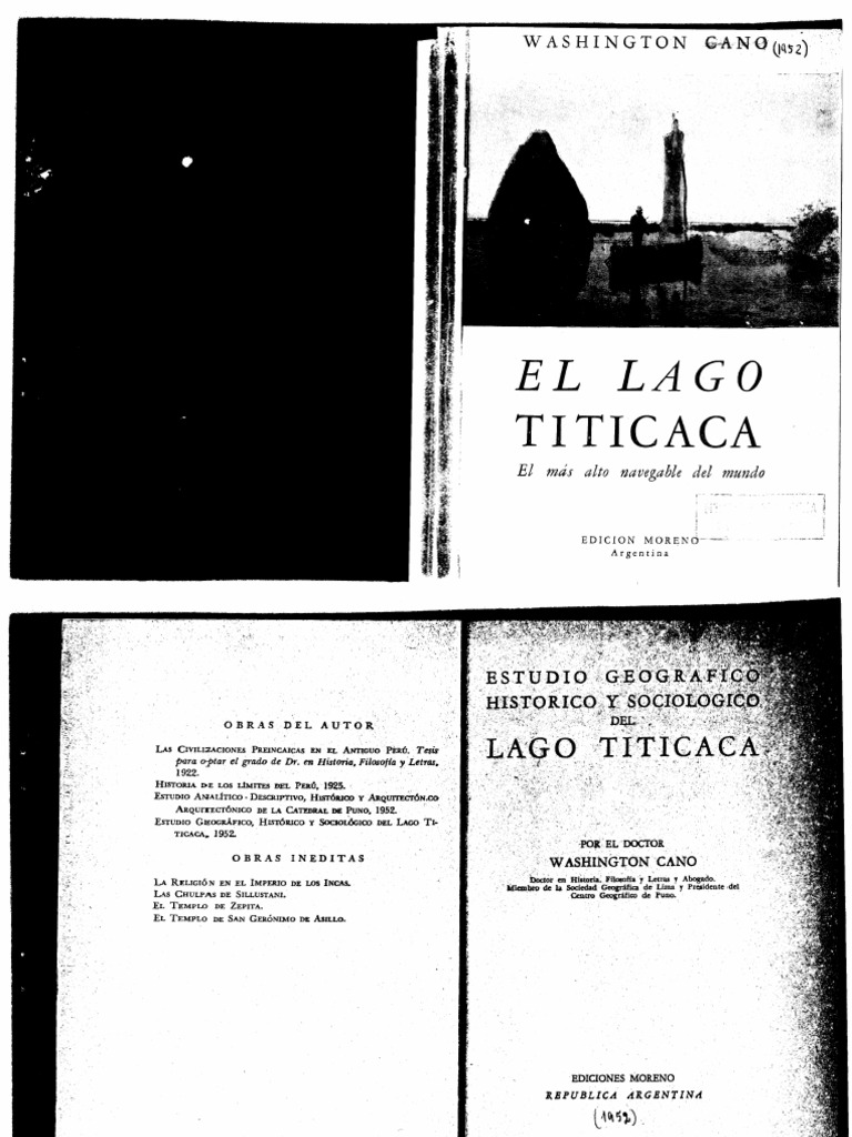 El Lago Titicaca Washington Cano | PDF | Volcán | Ciencias de la Tierra