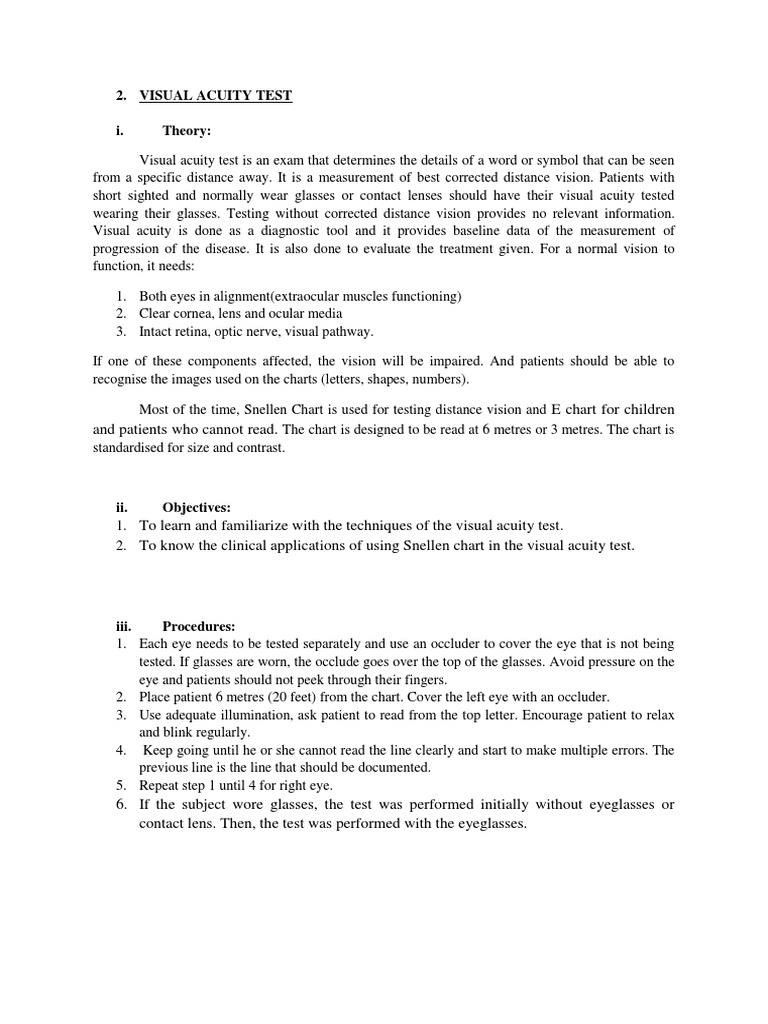 Visual Acuity Test | PDF | Visual Acuity | Human Eye