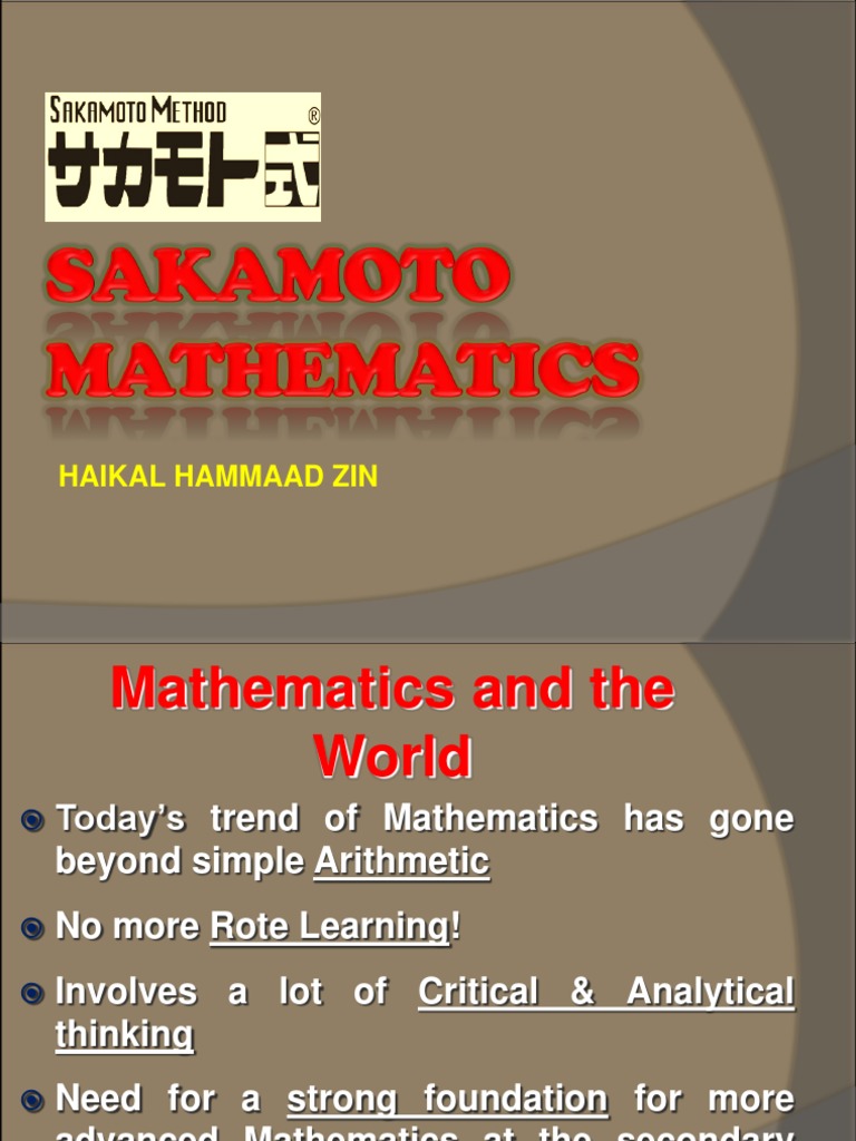 About Sakamoto | PDF | Teaching Mathematics | Creativity