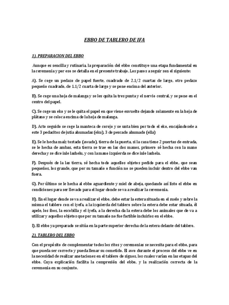 Ebbo de Tablero de Ifa | PDF | Religión y creencia | Plantas