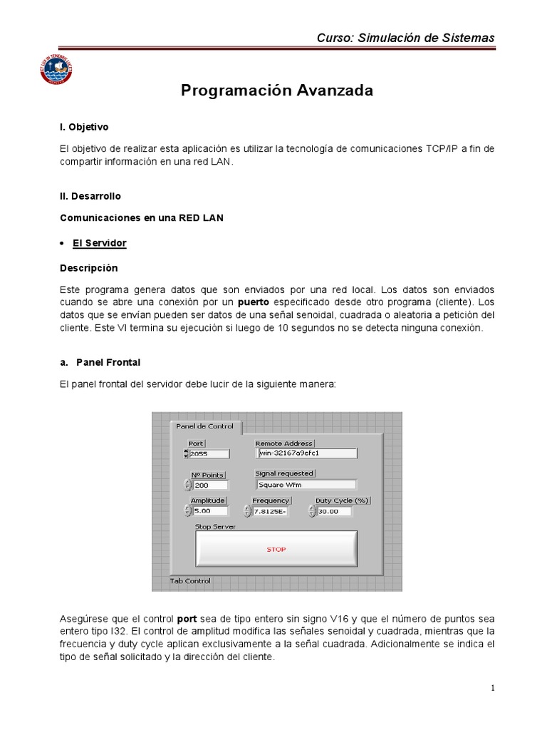 Cliente Servidor TCP IP | PDF | Protocolo de Control de Transmisión | Simulación