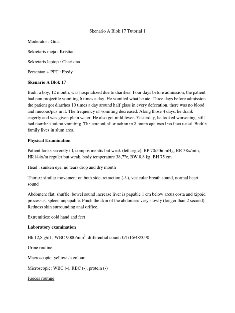 Pediatric Diarrhea Case Study Analysis | PDF | Wellness