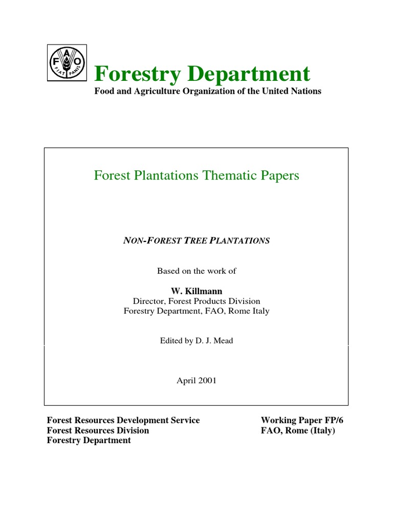 Forestry Department: Forest Plantations Thematic Papers | PDF | Coconut ...