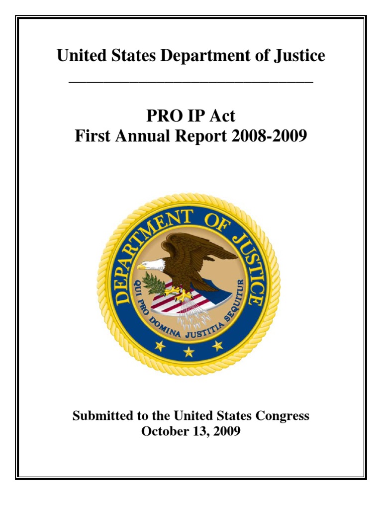 2008-2009 PRO-IP Act Annual Report | PDF | Copyright Infringement ...