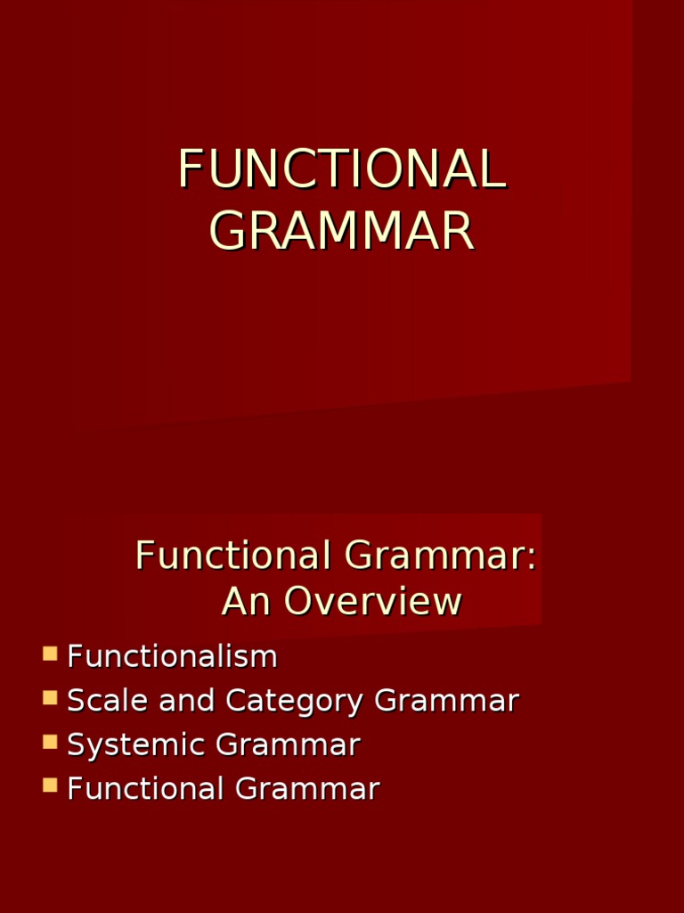 Functional Grammar | PDF | Clause | Human Communication