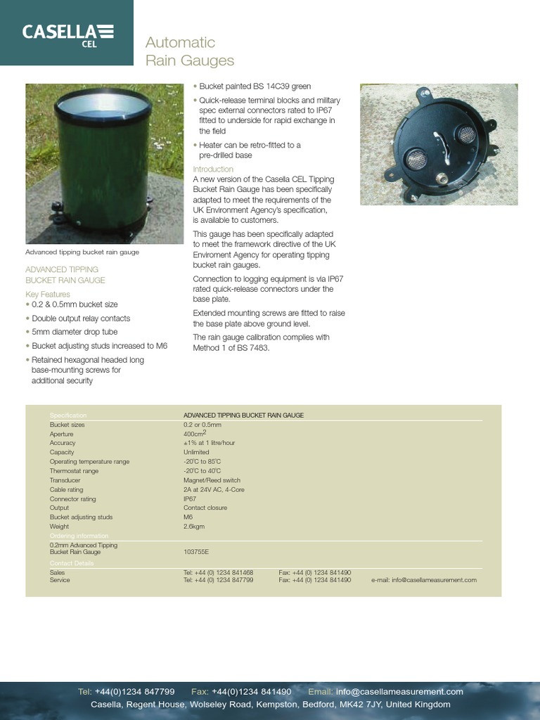 A4 Advanced Tipping Bucket Rain Gauge | PDF | Computers
