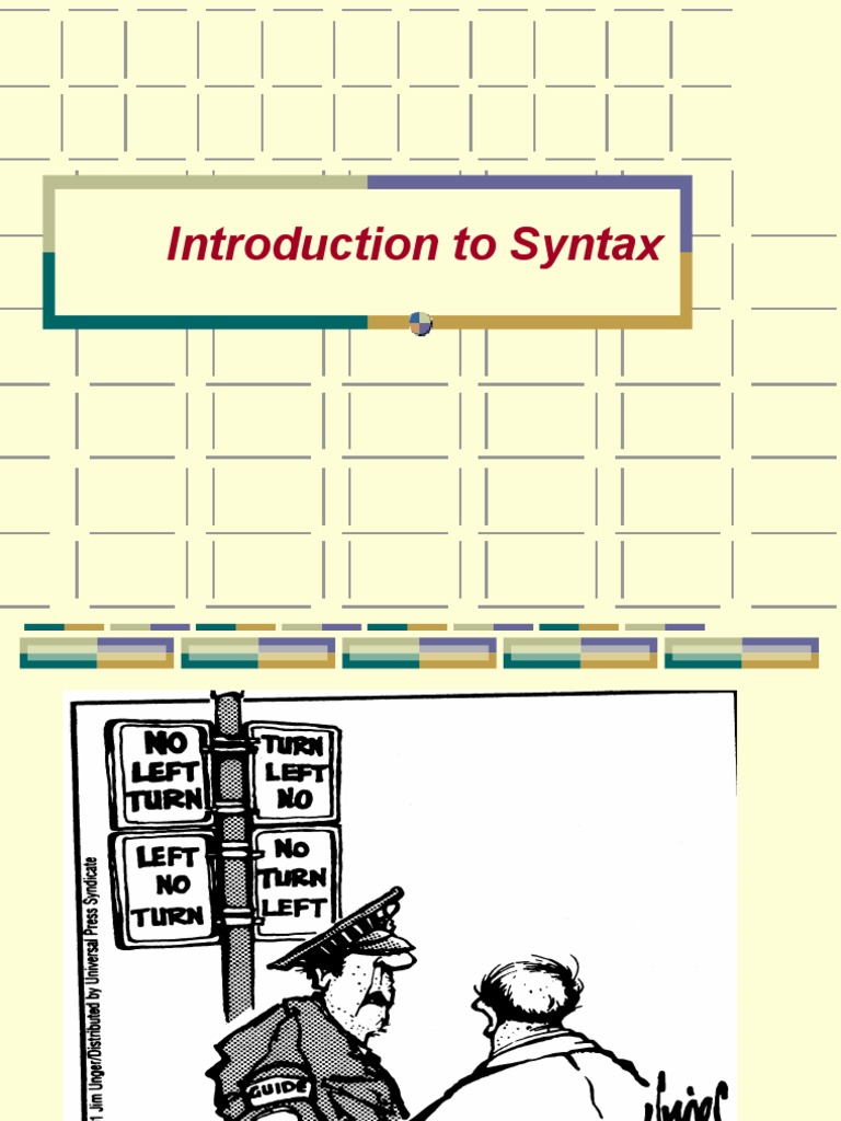 Introduction To Syntax Syntax Phrase