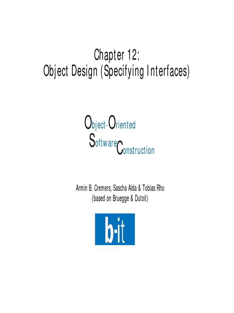 12 - OOSC - Object Design (Specifying Interfaces) | PDF | Method ... 12 - OOSC - Object Design (Specifying Interfaces) | PDF | Method ...