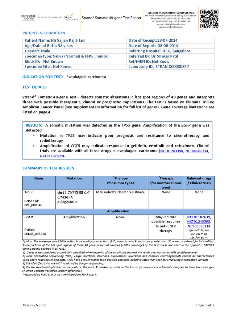 Gene Mutation Report | Epidermal Growth Factor Receptor | Non Small ...