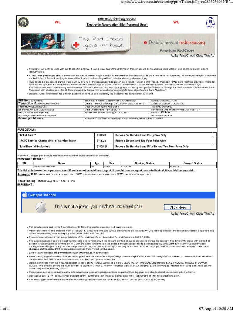 E Ticket Sample | PDF | Identity Document | Ticket (Admission)