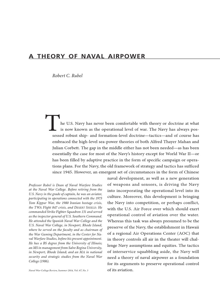 A Theory of Naval Airpower - Robert C. Rubel | PDF | United States Navy ...