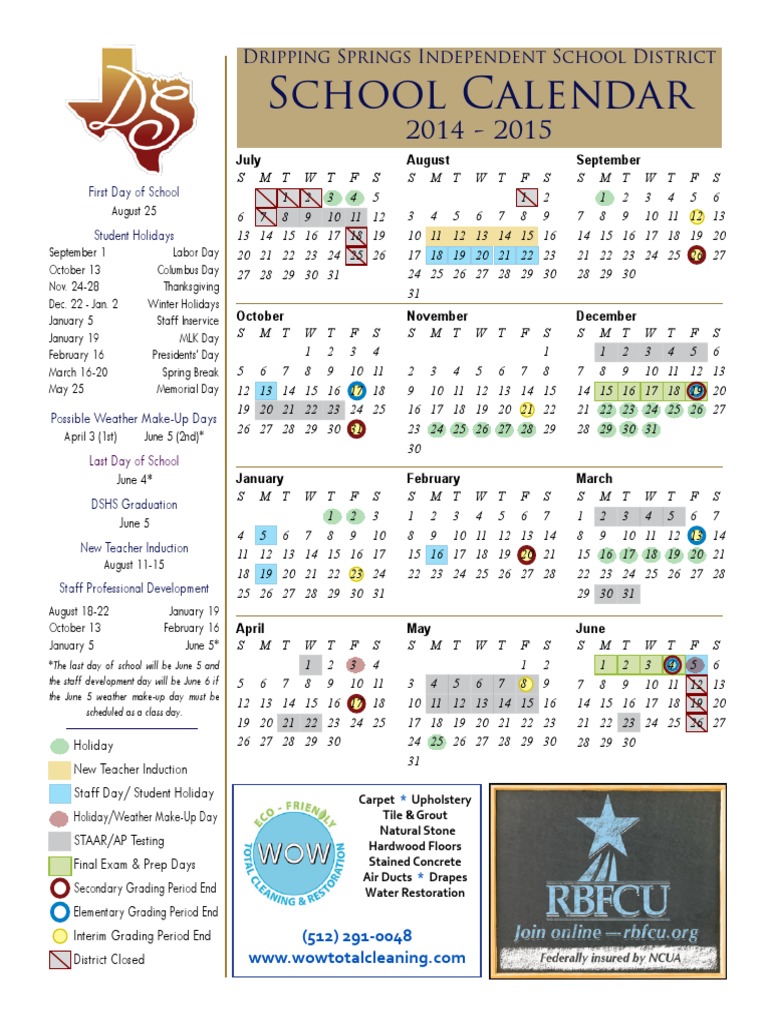 DSISD School Calendar 2025-2026 | PDF