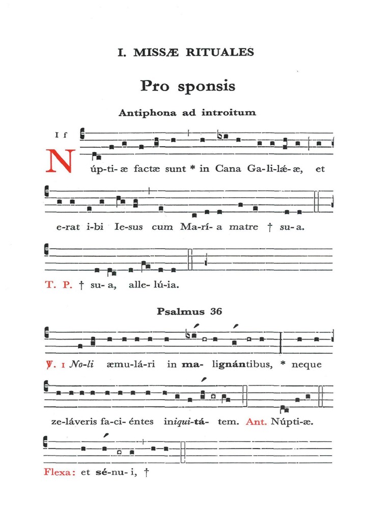 Pro Sponsis From Graduale Simplex | PDF