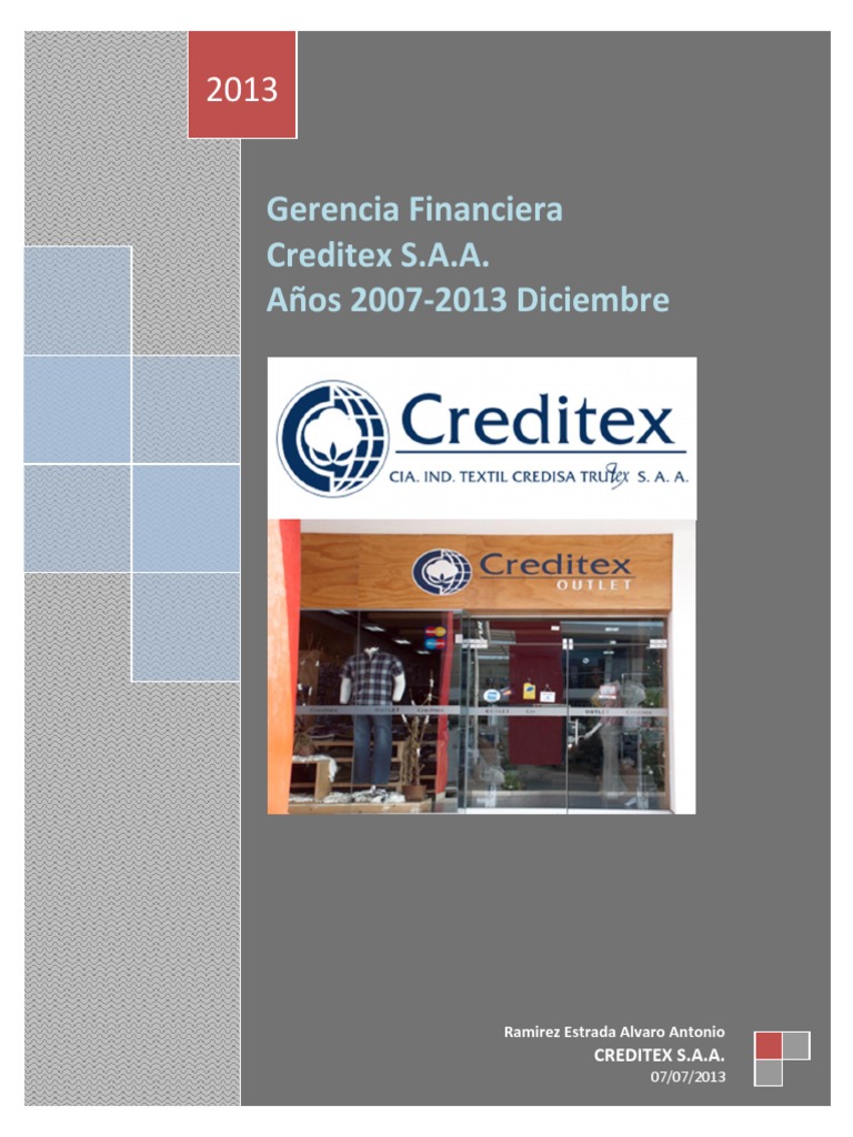CREDITEX S.A.A Gerencia Financiera1 | PDF | Algodón | Industria textil