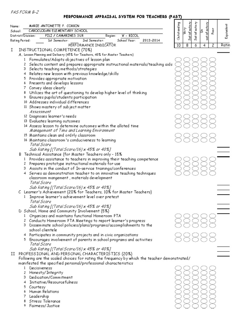 Performance Appraisal System For Teachers | PDF | Education Theory ...