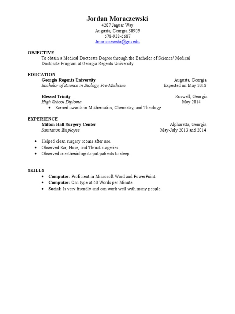 Jordan Moraczewski Resume | PDF