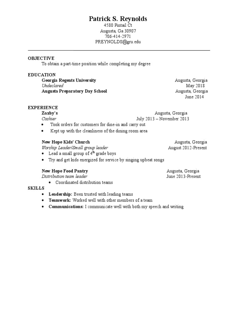 Patrick S. Reynolds: Resume Overview | PDF