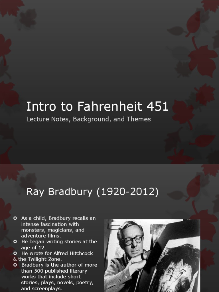 Intro To Fahrenheit 451 | PDF | Dystopia | Ray Bradbury