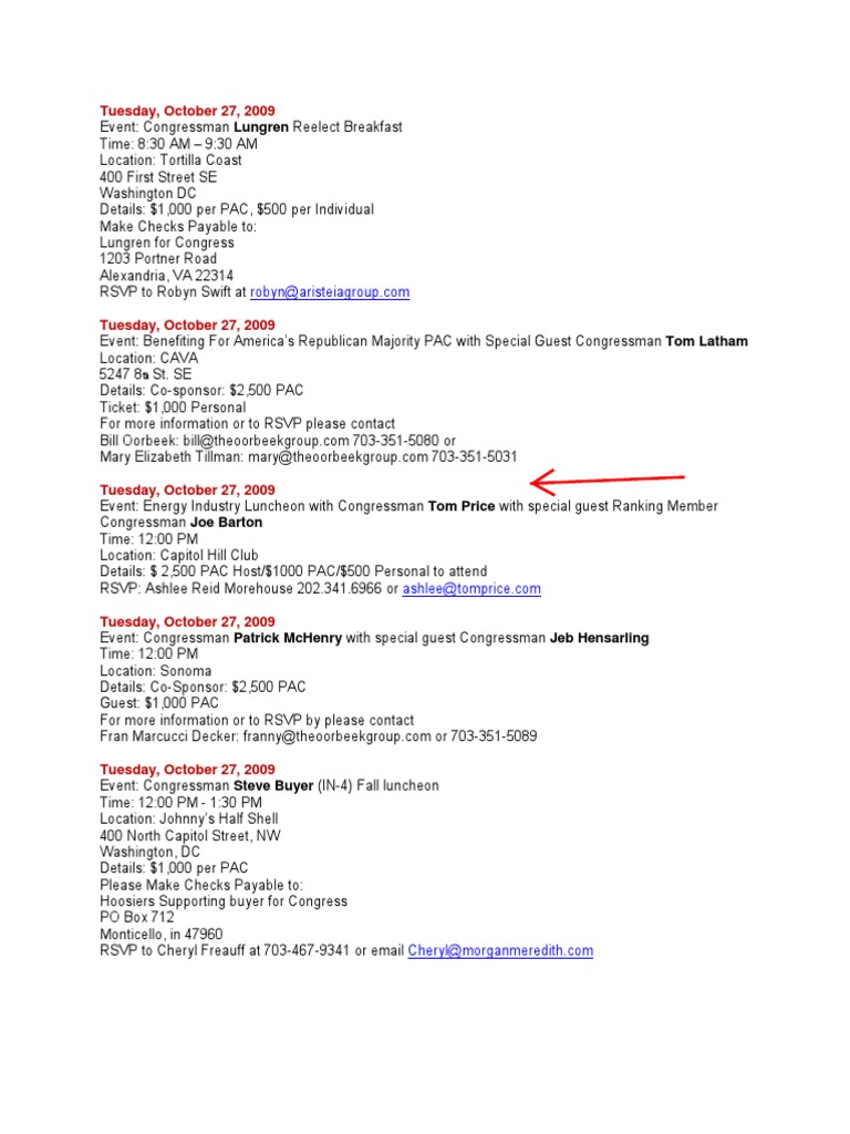 Energy Industry Luncheon For Tom Price | PDF