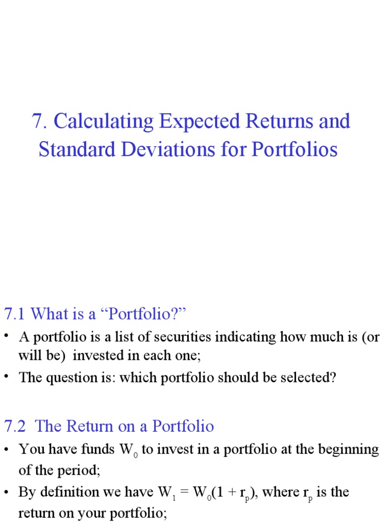 Statistical Calculus in Finding Standard Deviation | PDF | Covariance ...
