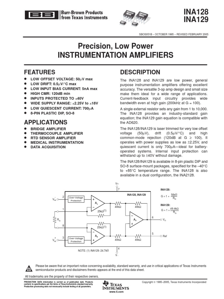 ina128 | Amplifier | Resistor