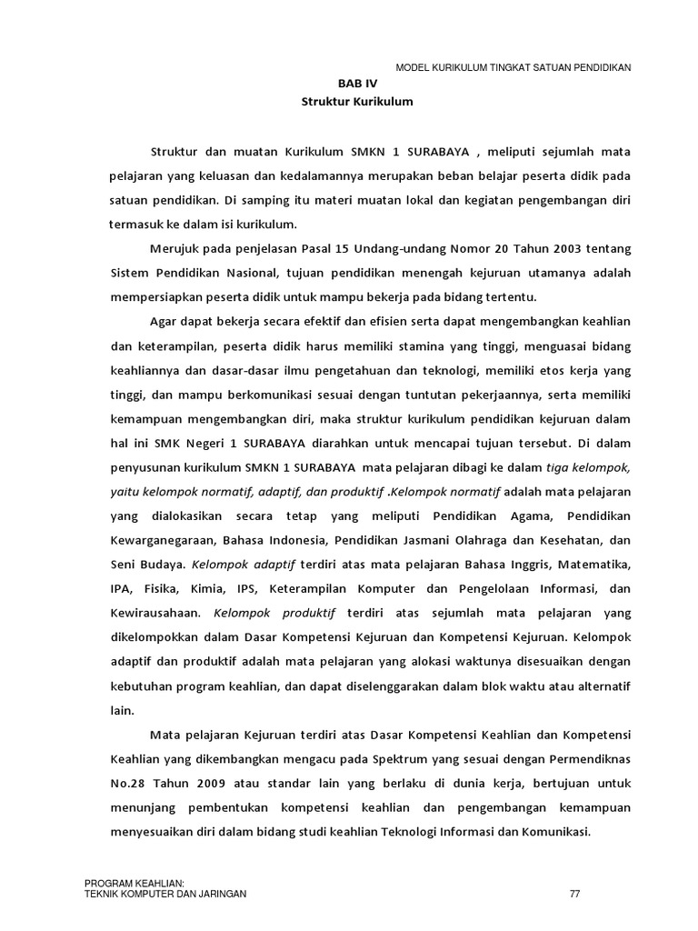 Struktur Kur - KTSP.TKJ | PDF