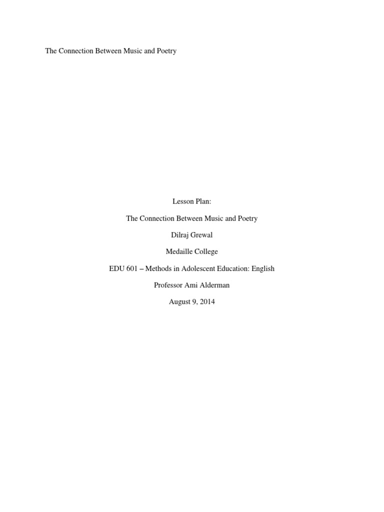 Poetry Lesson Plan 2 | PDF | Poetry | Rubric (Academic)