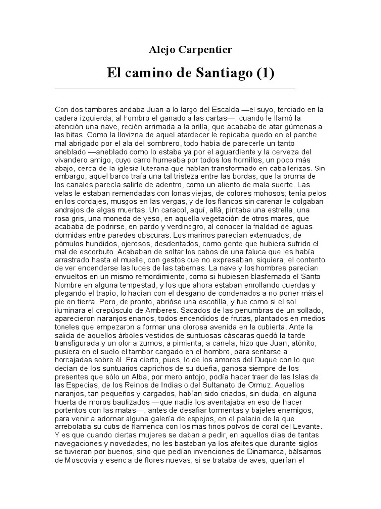 El camino de Santiago en Carpentier | PDF