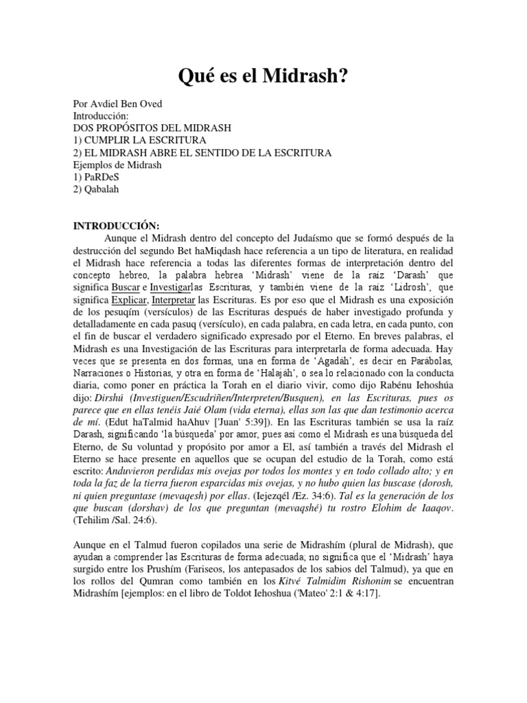 Qué Es El Midrash PDF | PDF | Midrash | Kábala