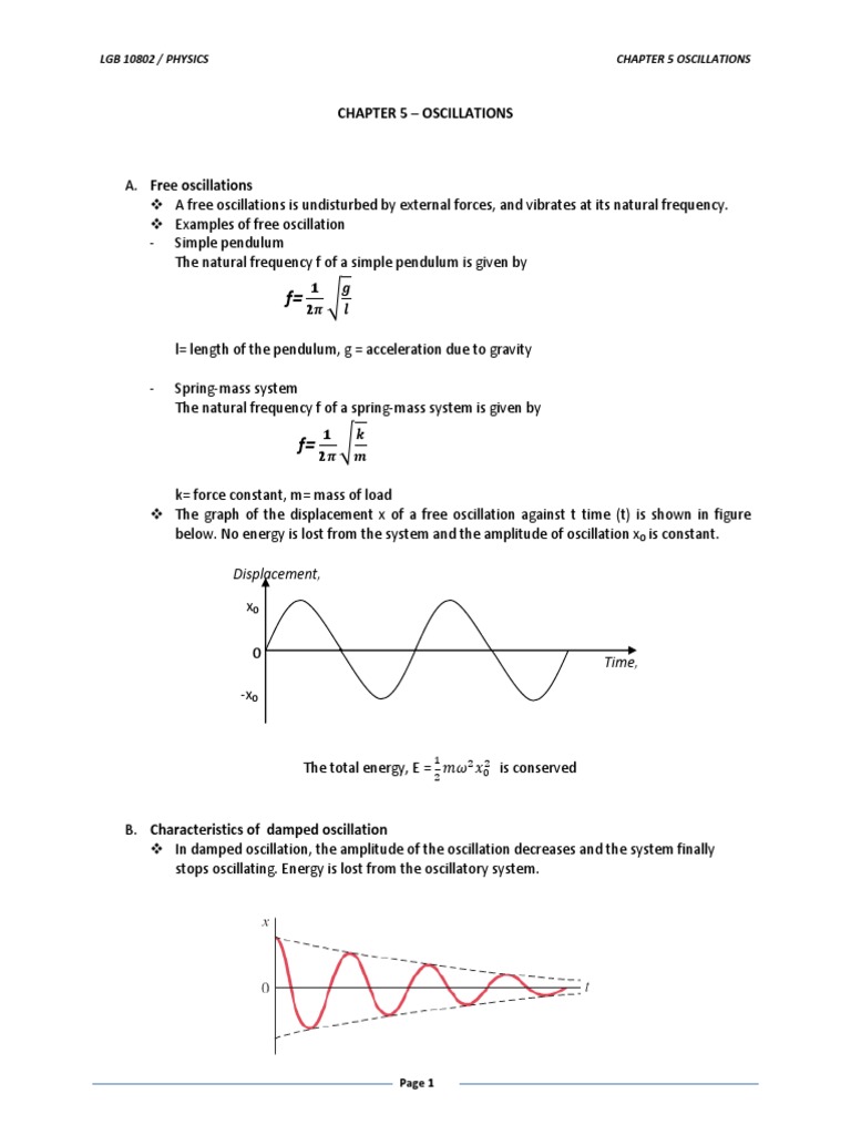 Chapter 5 - Oscillations | PDF | Oscillation | Resonance