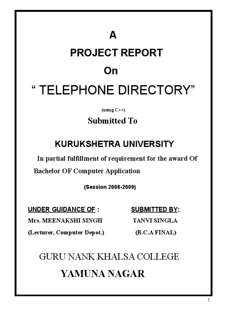 Digital Telephone Directory-New | PDF | Feasibility Study | Class ...