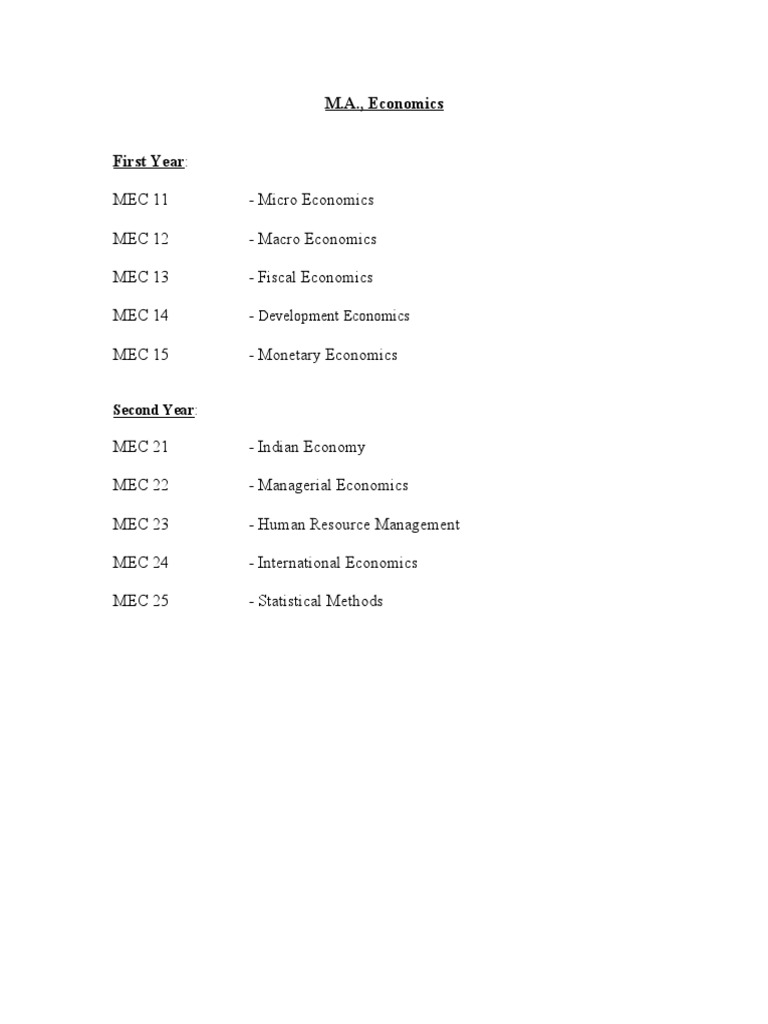 TNOU Economics Syllabus | PDF | Monopoly | Development Economics