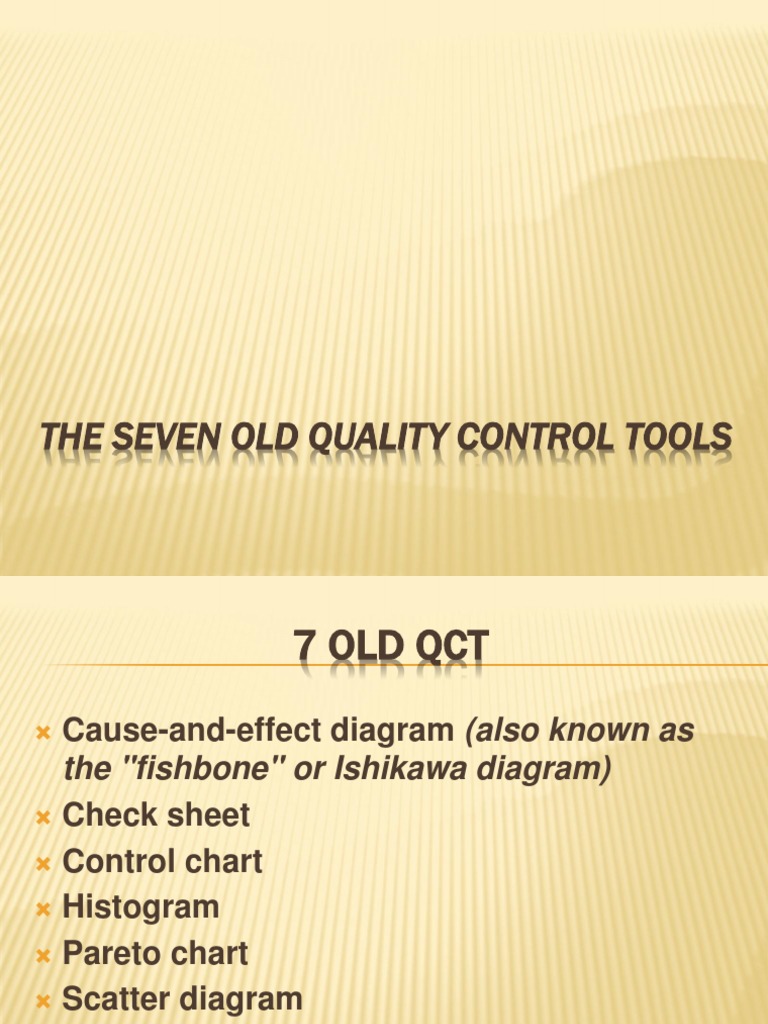The Seven Old Quality Control Tools | PDF | Causality | Scientific Modeling