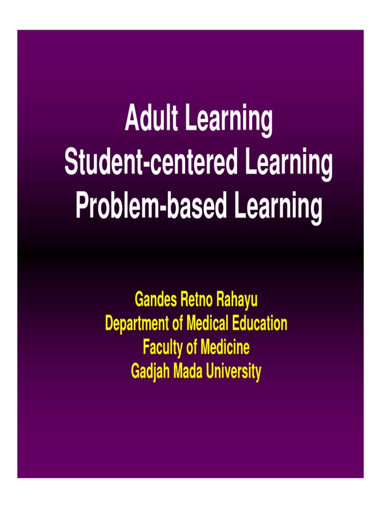 PBL Adult Learning | PDF | Adult Education | Learning