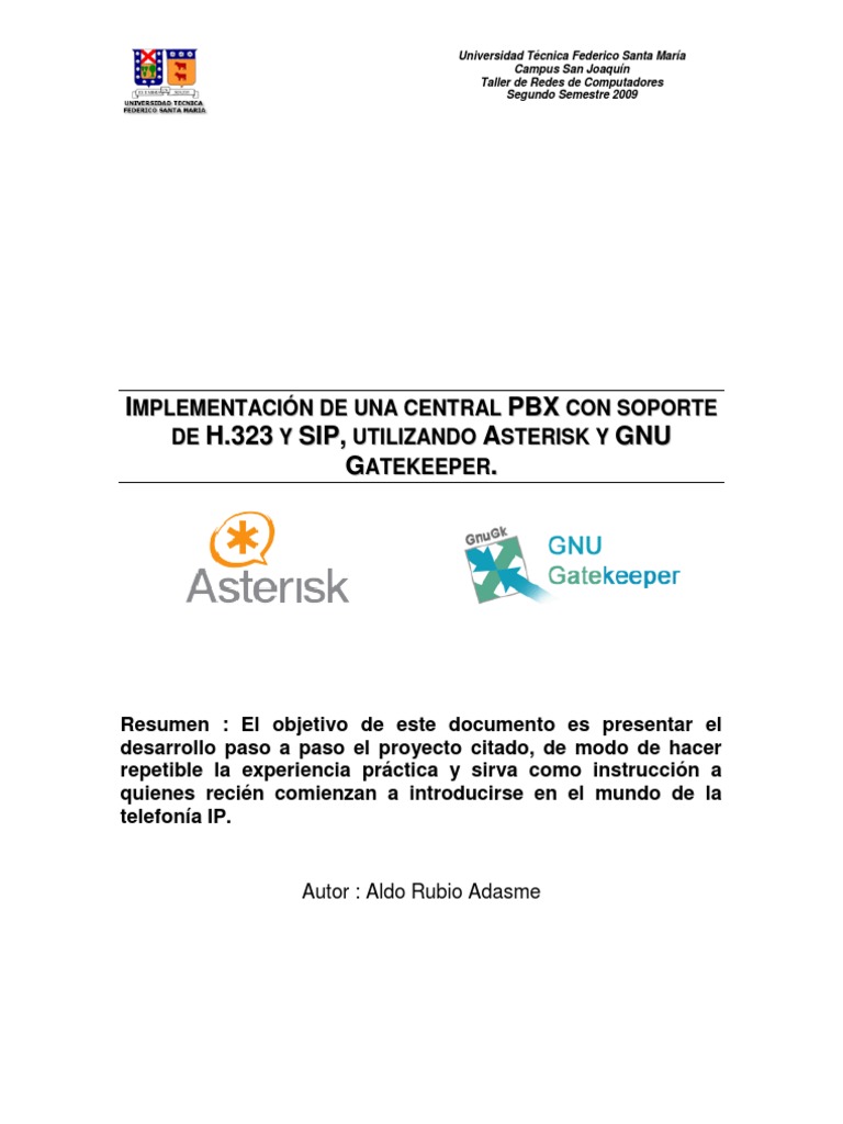 VoIP H.323 SIP Asterisk | protocolo de Iniciacion de Sesion | Voz sobre IP