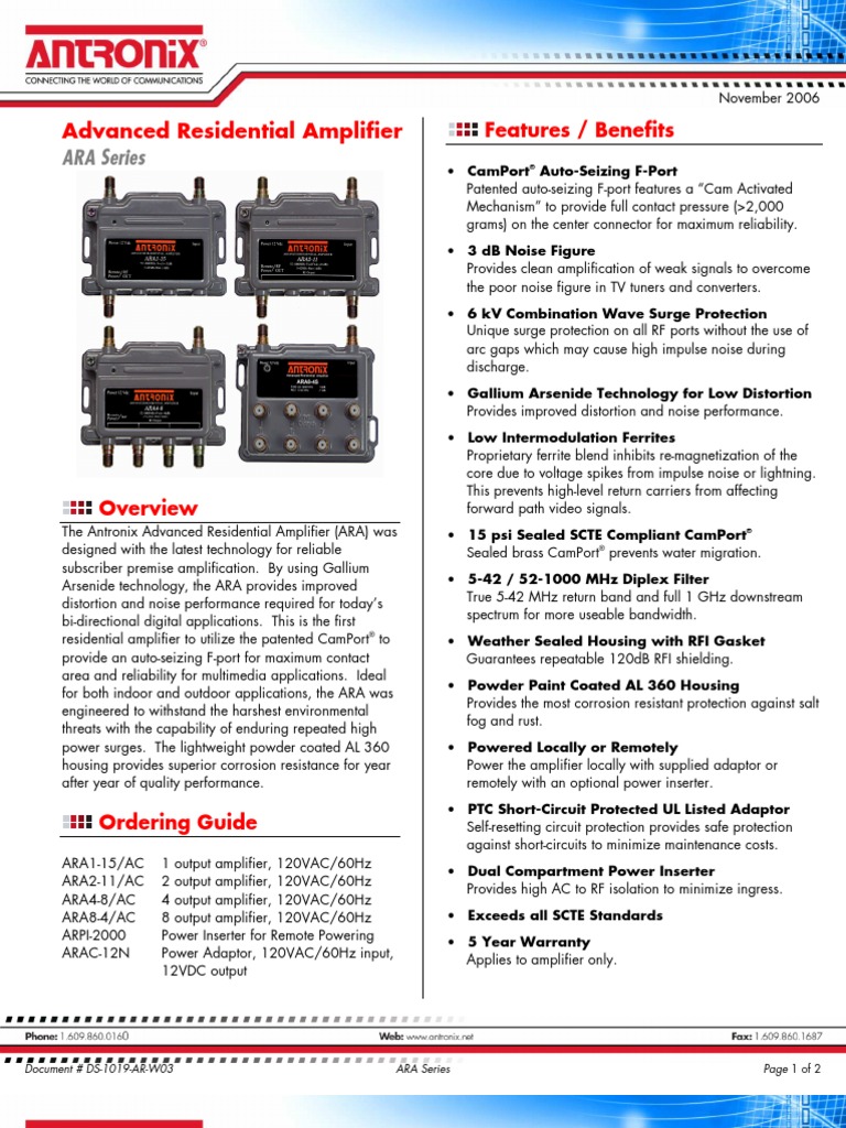 ARA Series: Advanced Residential Amplifier | PDF | Amplifier ...