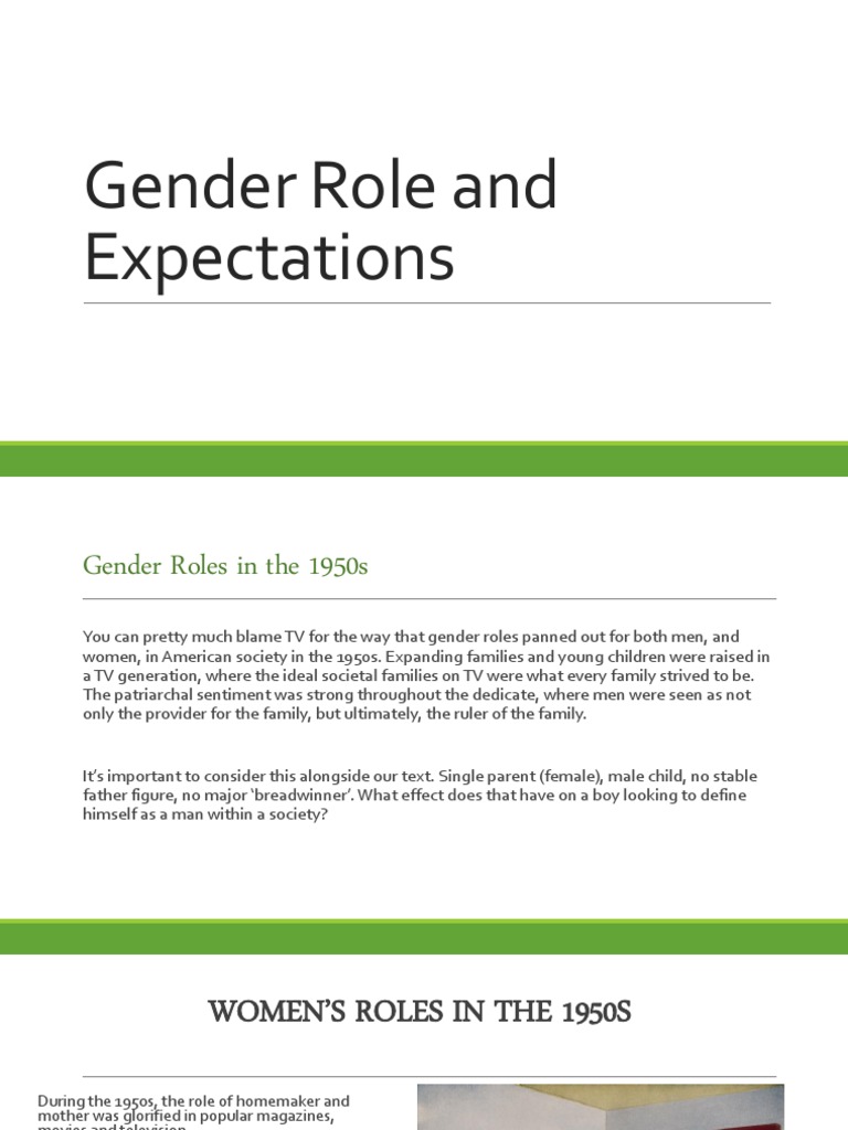 1950s American Culture - Gender Roles and Expectations | PDF | Gender ...