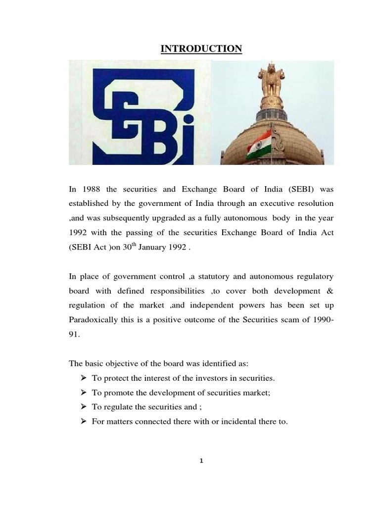 Sebi Project | PDF | Mutual Funds | Securities (Finance)